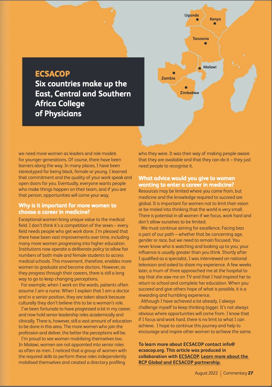 Malawian physician Tamara Phiri features in Commentary magazine of the ...